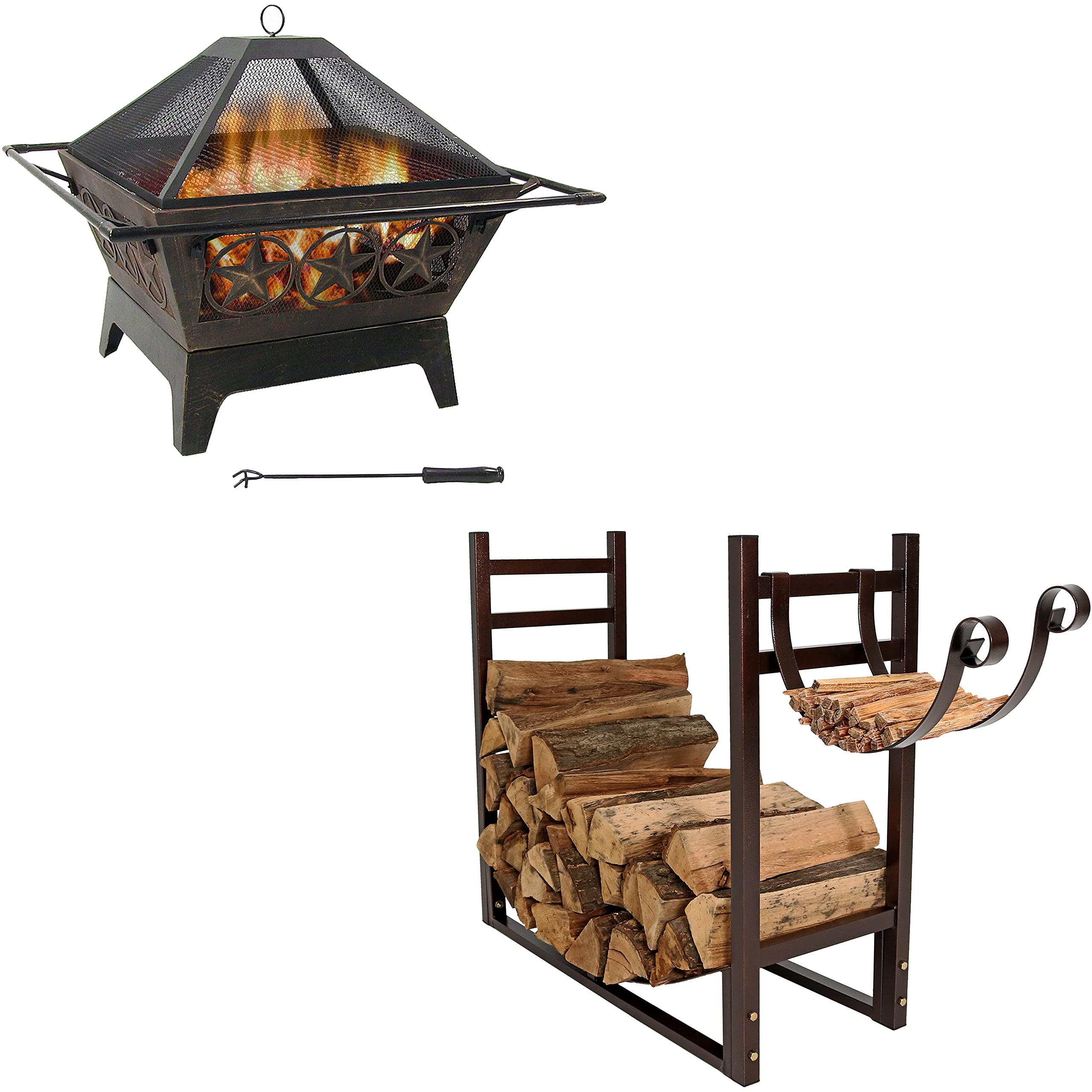 Sunnydaze Northern Galaxy 32-Inch Steel Heavy-Duty Fire Pit with ...