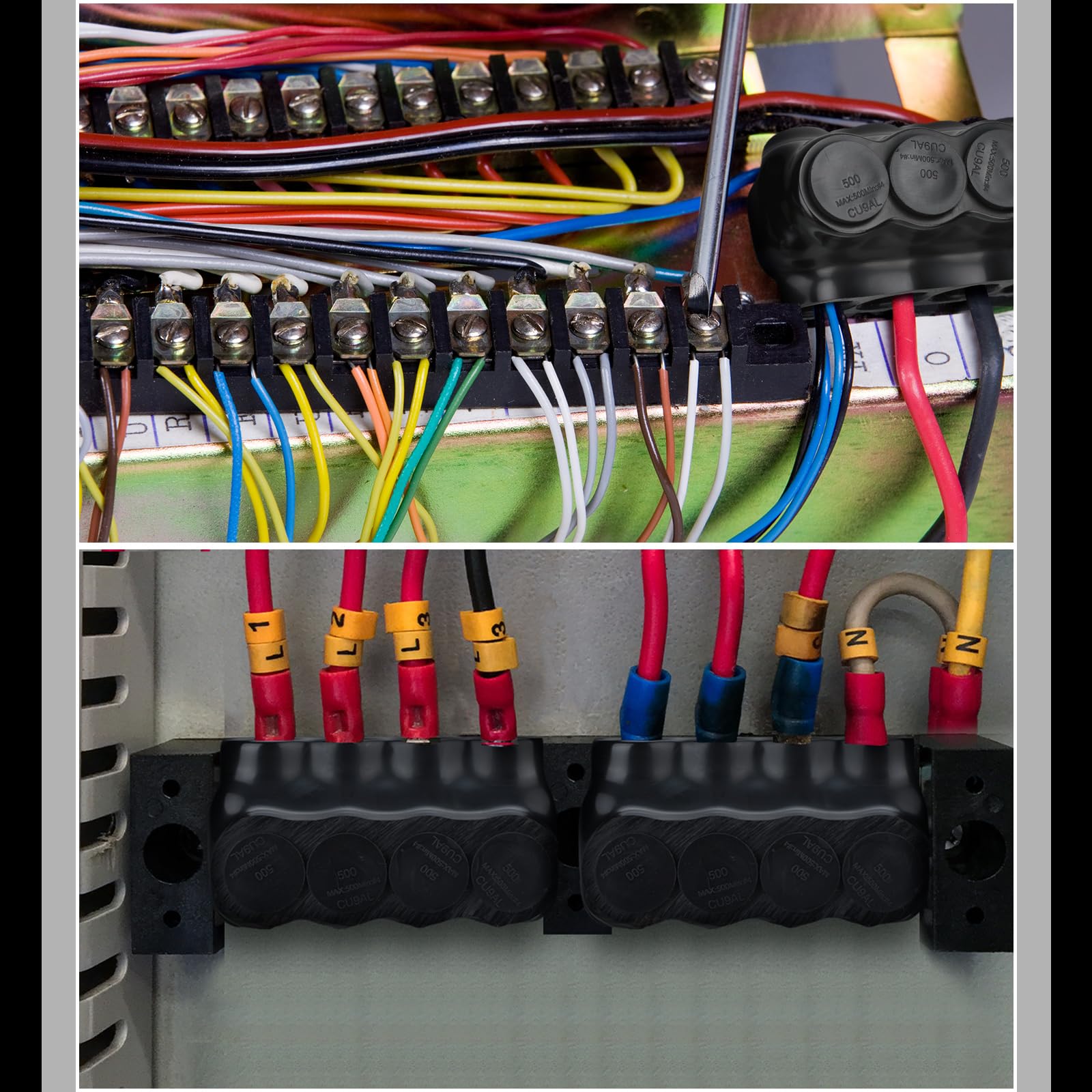 Snapklik.com : Copkim 2 Pcs Black Multi Cable Connector, 4 Wire Ports ...