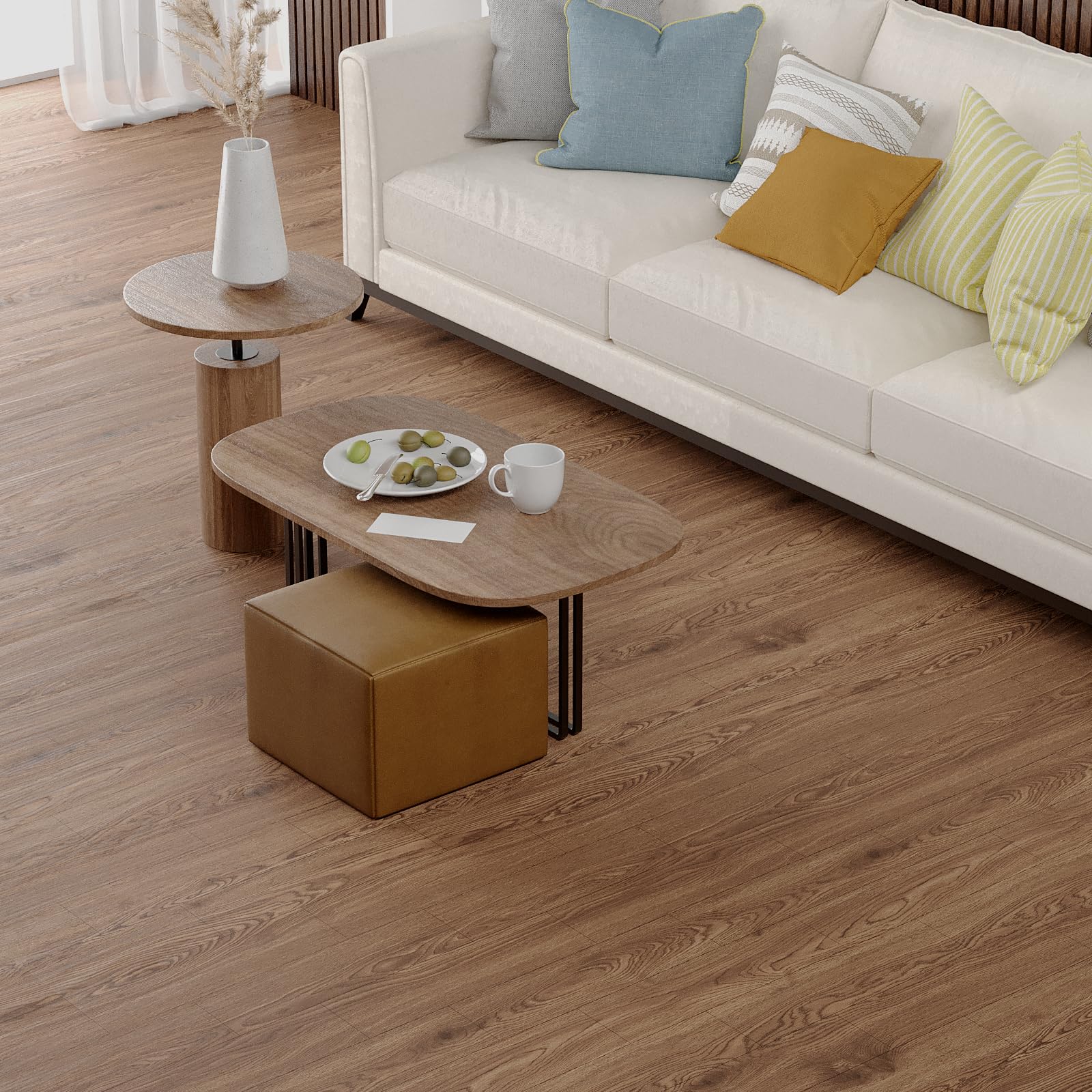 Self Adhesive Vinyl Flooring Roll 23.6"x 118"/19 Sq.Ft Wood Grain Peel ...