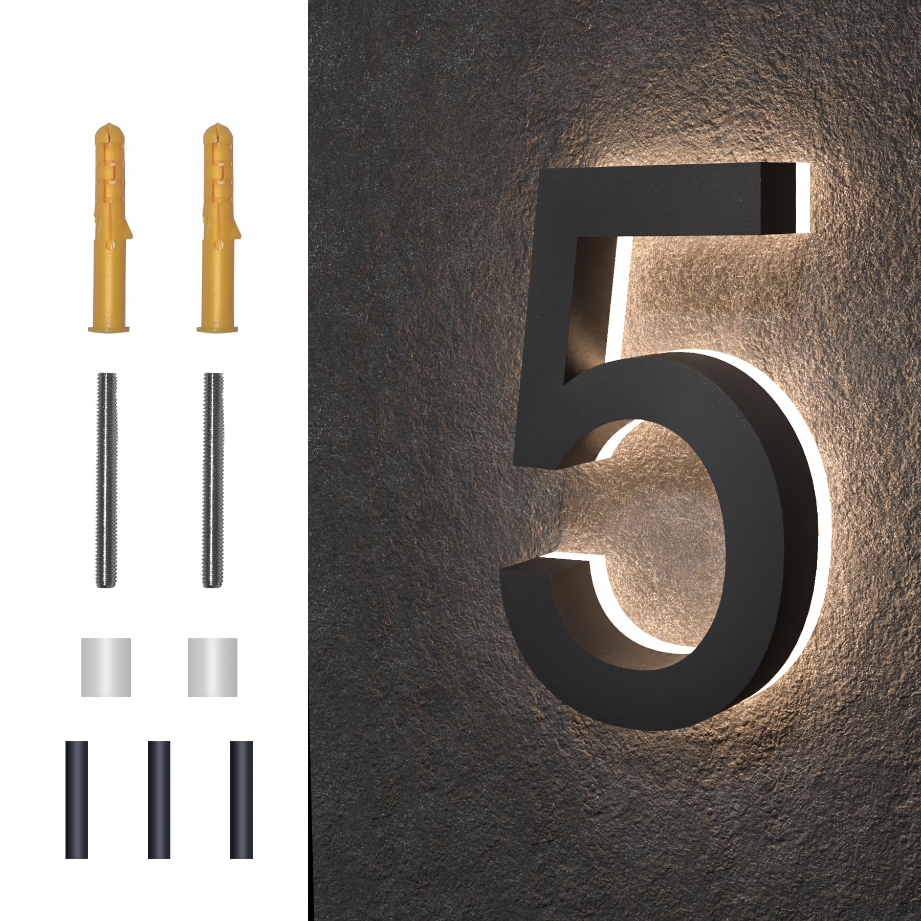 Amazon.com: MIDIT 7 Inch Backlit LED House Numbers, Waterproof ...