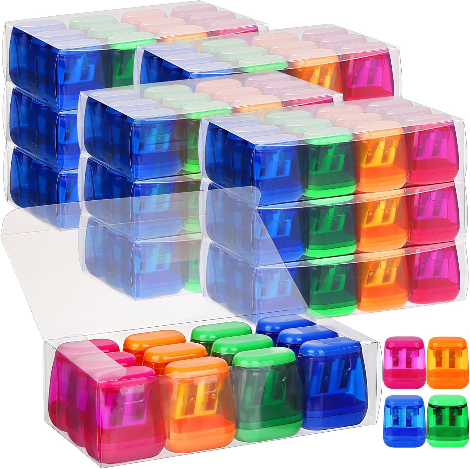 Amazon.com : Aodaer 120 Pieces Mini Manual Dual Hole Pencil Sharpeners ...