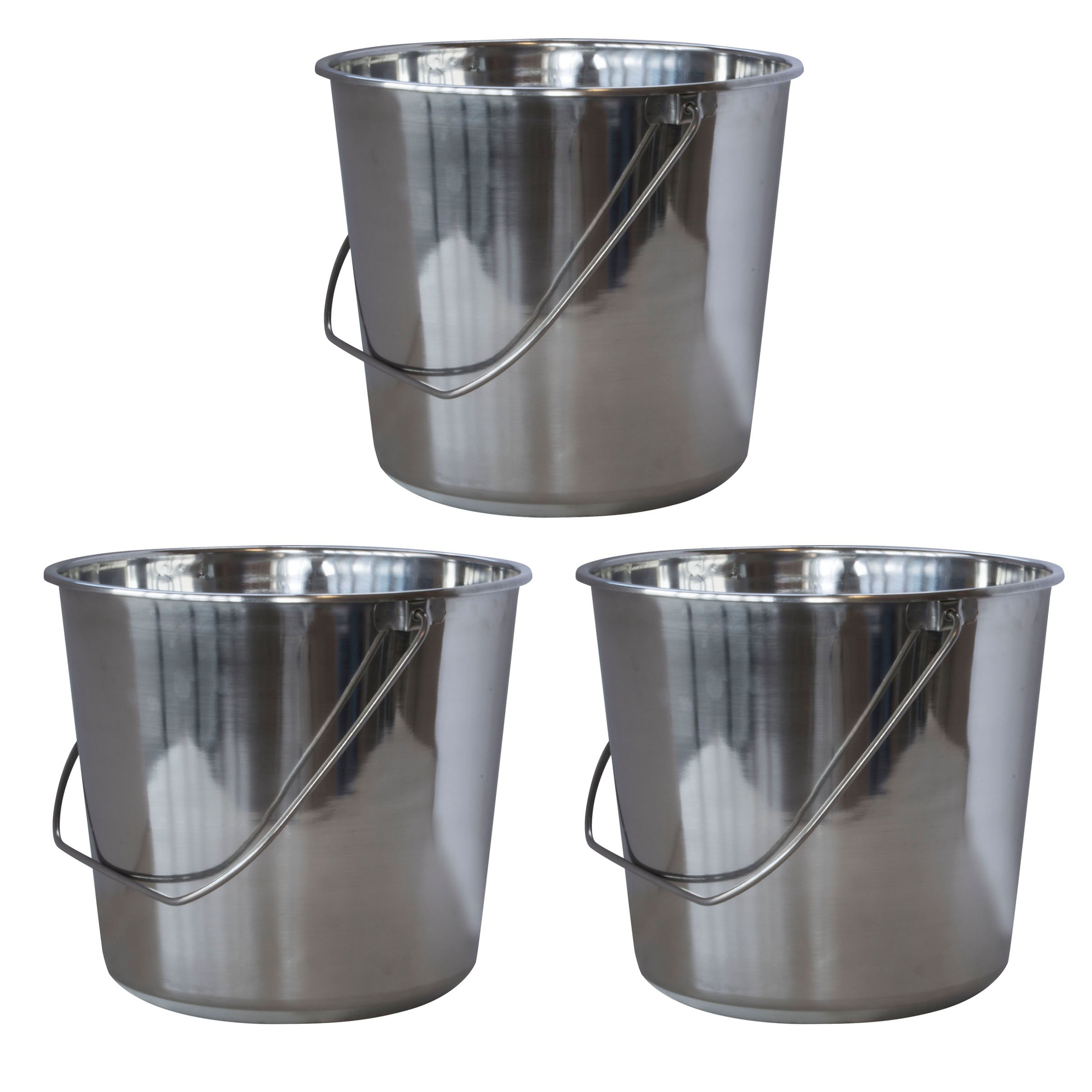 Amazon.com: SSB237SET Medium Stainless Steel Bucket Set – 3Piece ...