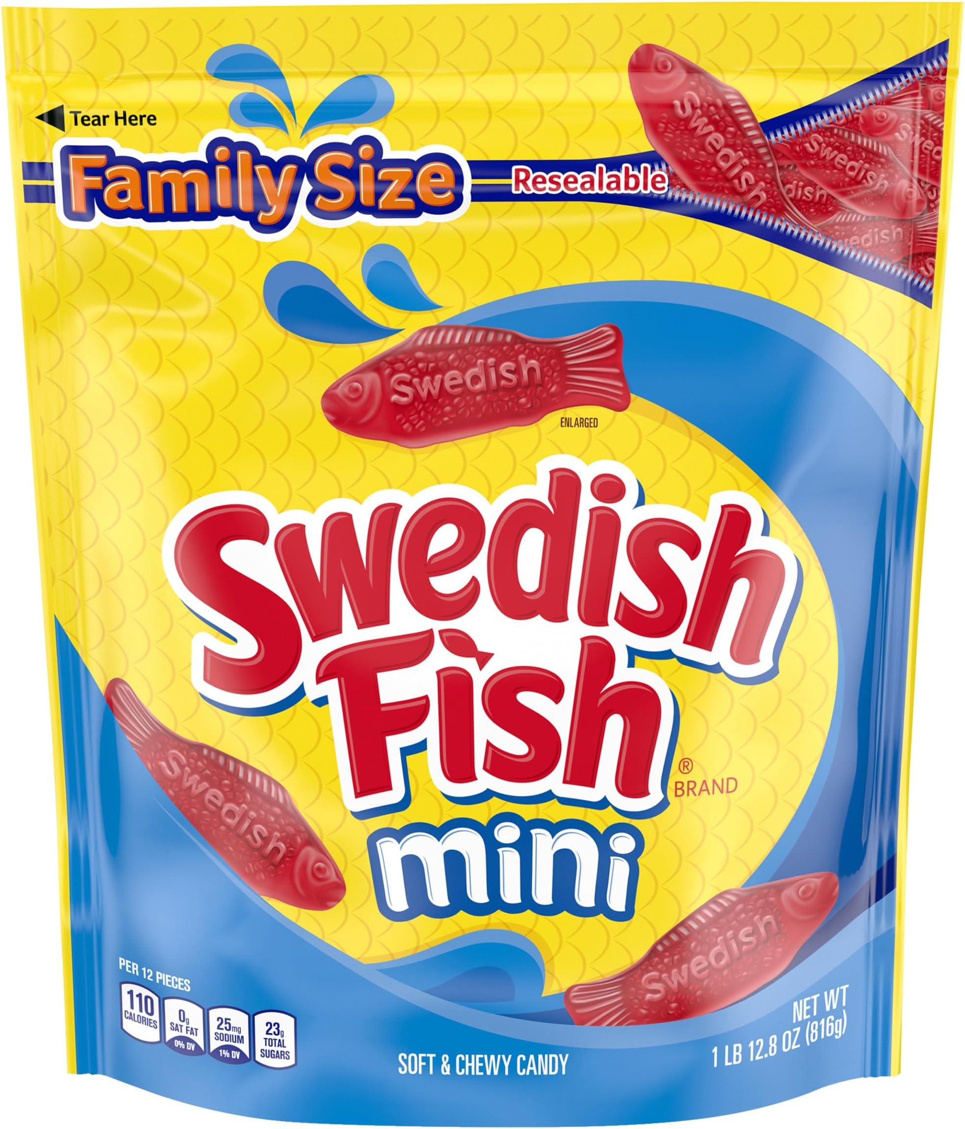 Amazon.com : SWEDISH FISH Mini Soft & Chewy Candy, Family Size, 1.8 lb ...
