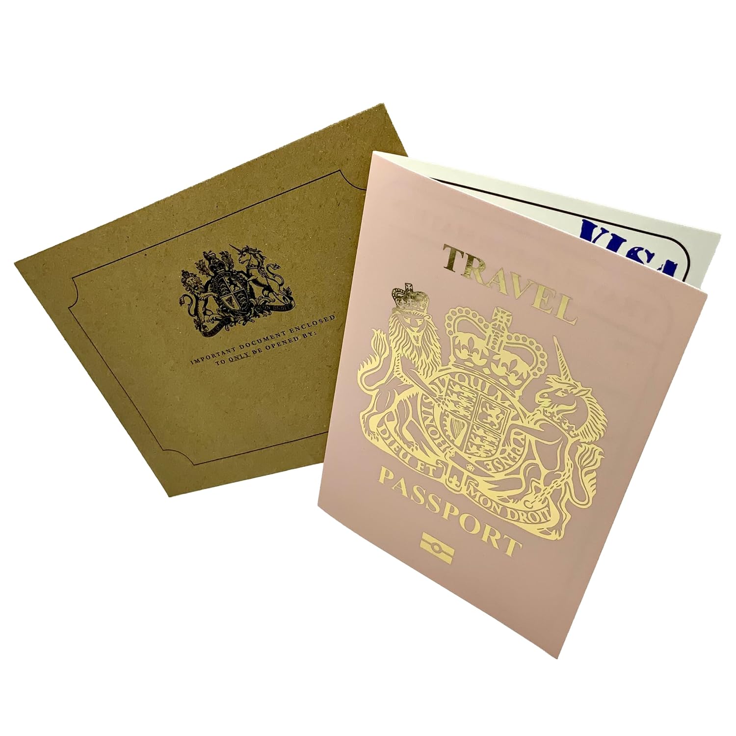 Pink (with Gold Foil) Passport Scratch and Reveal Travel Ticket ...