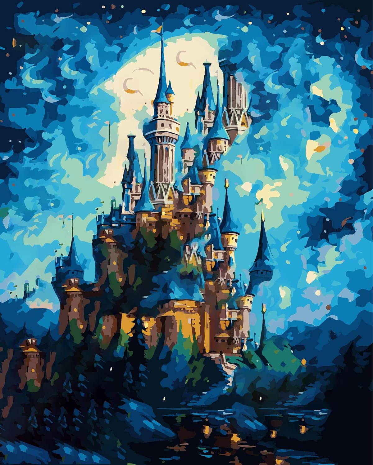 Amazon.com: BODEUX Paint by Numbers Castle, Adult Paint by Number Kits ...