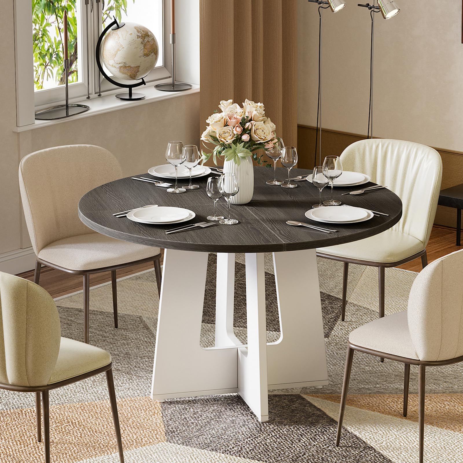 Amazon.com - PAKASEPT 47 Inches Round Dining Table for 4 People, Large ...