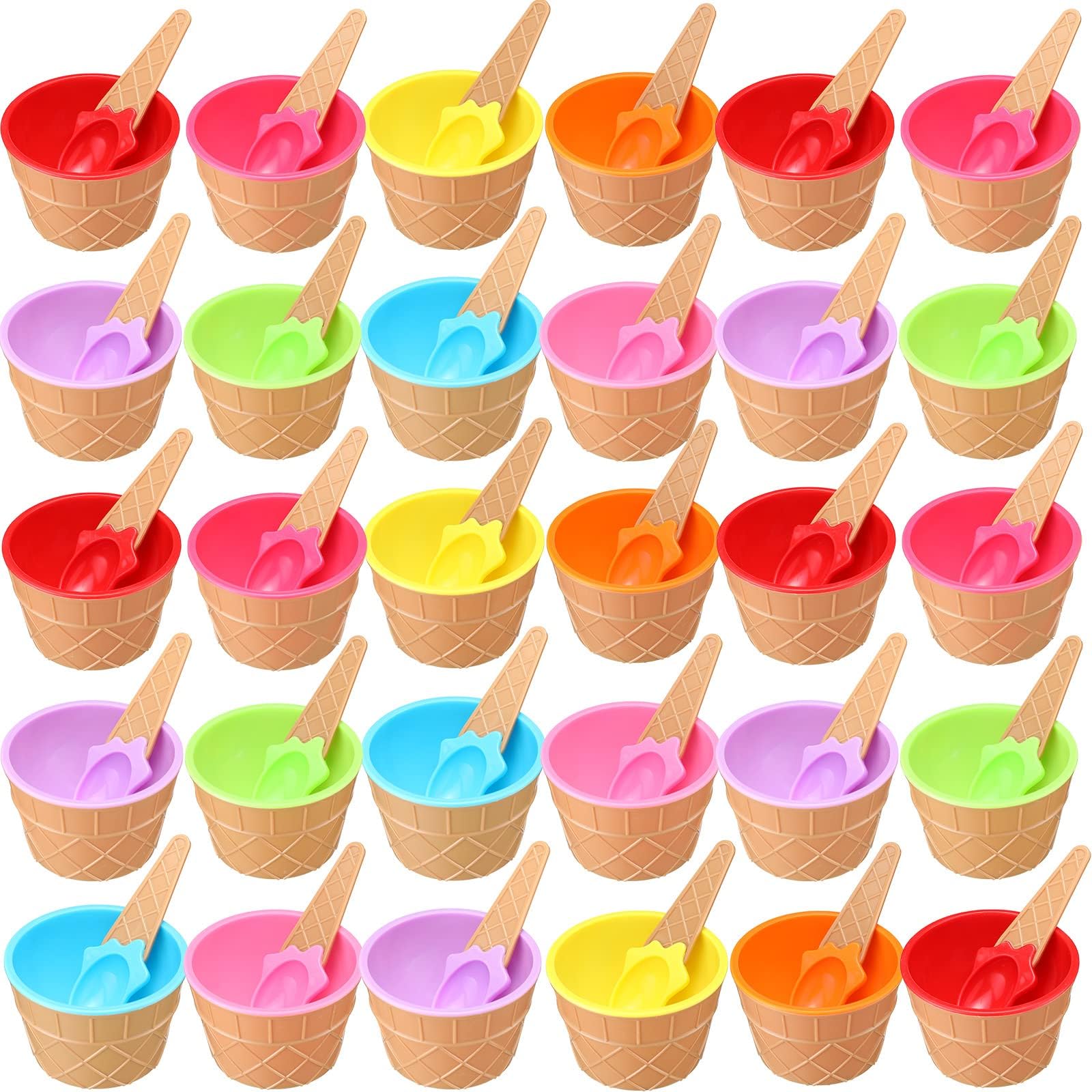 Amazon.com | Dondor Enterprises Plastic Ice Cream Cups with Spoons ...