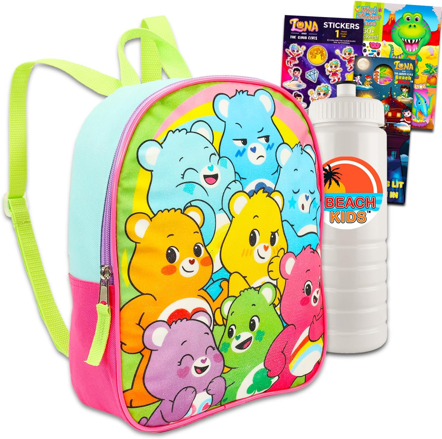 Amazon.com | Care Bears Mini Backpack Set - Bundle of 11" Care Bears ...