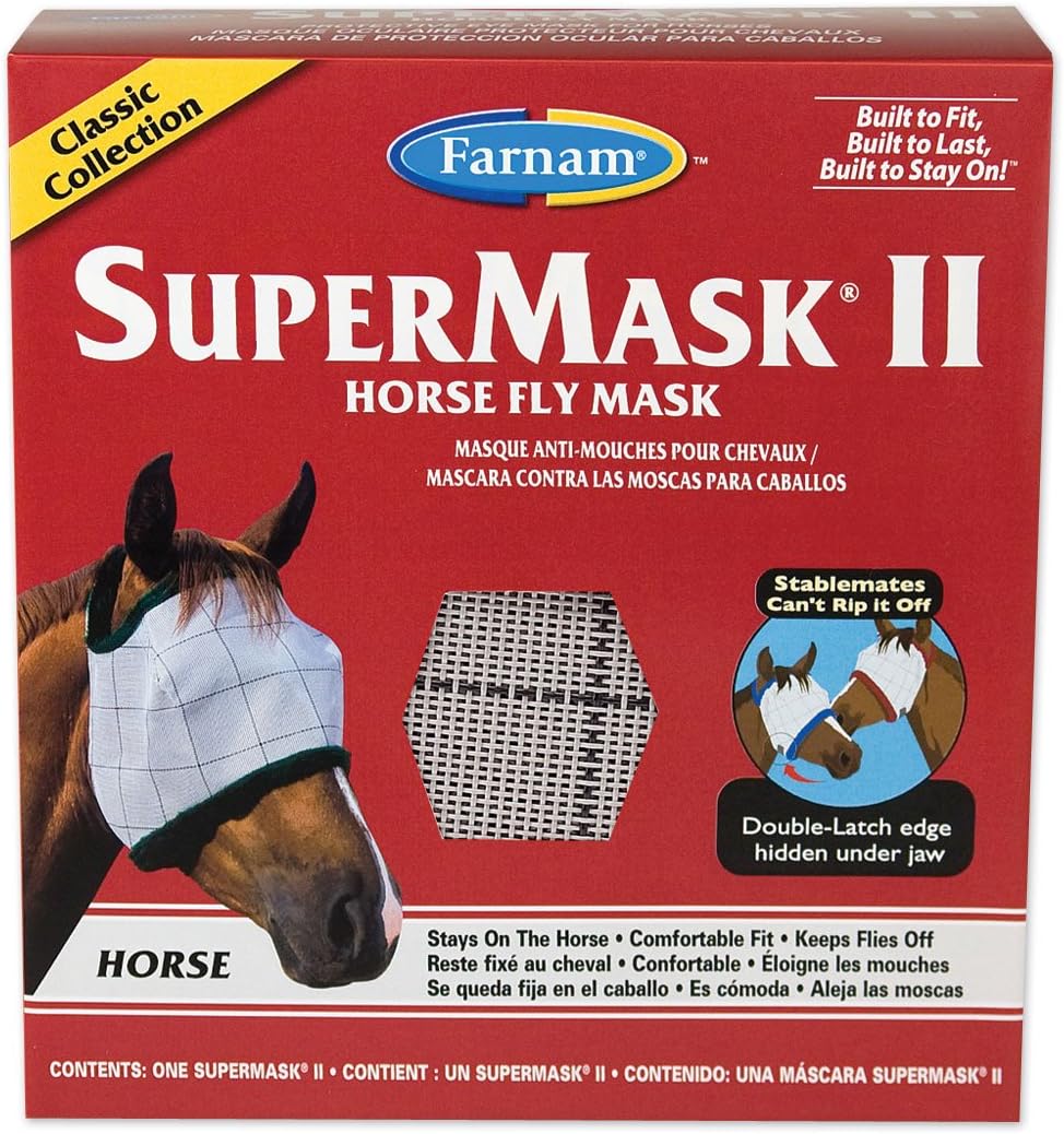 Amazon.com: Supermask Ii Classic Horse Fly Mask Without Ears : Farnam ...