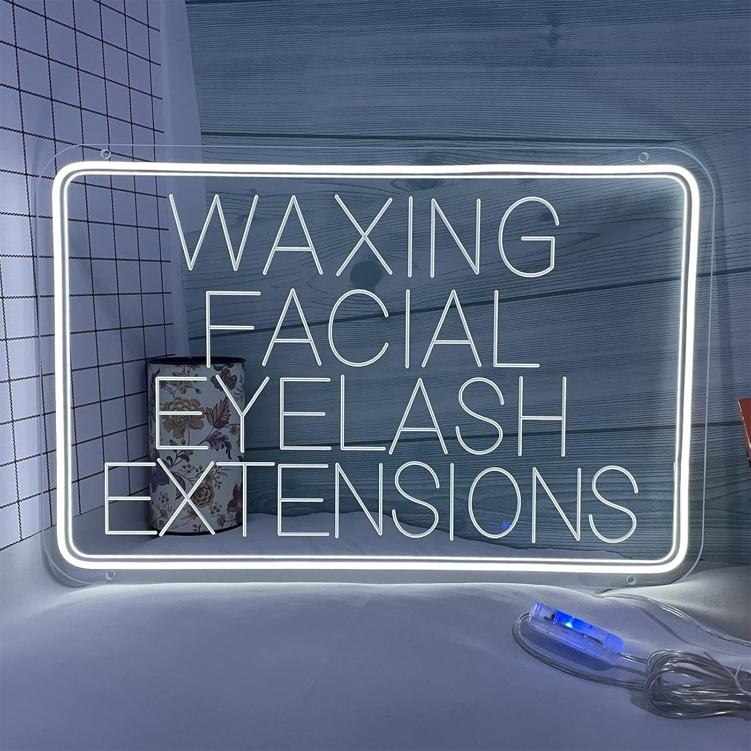 Waxing Facial Eyelash Extensions Neon Sign Lights, 20" x 13" USB Beauty ...