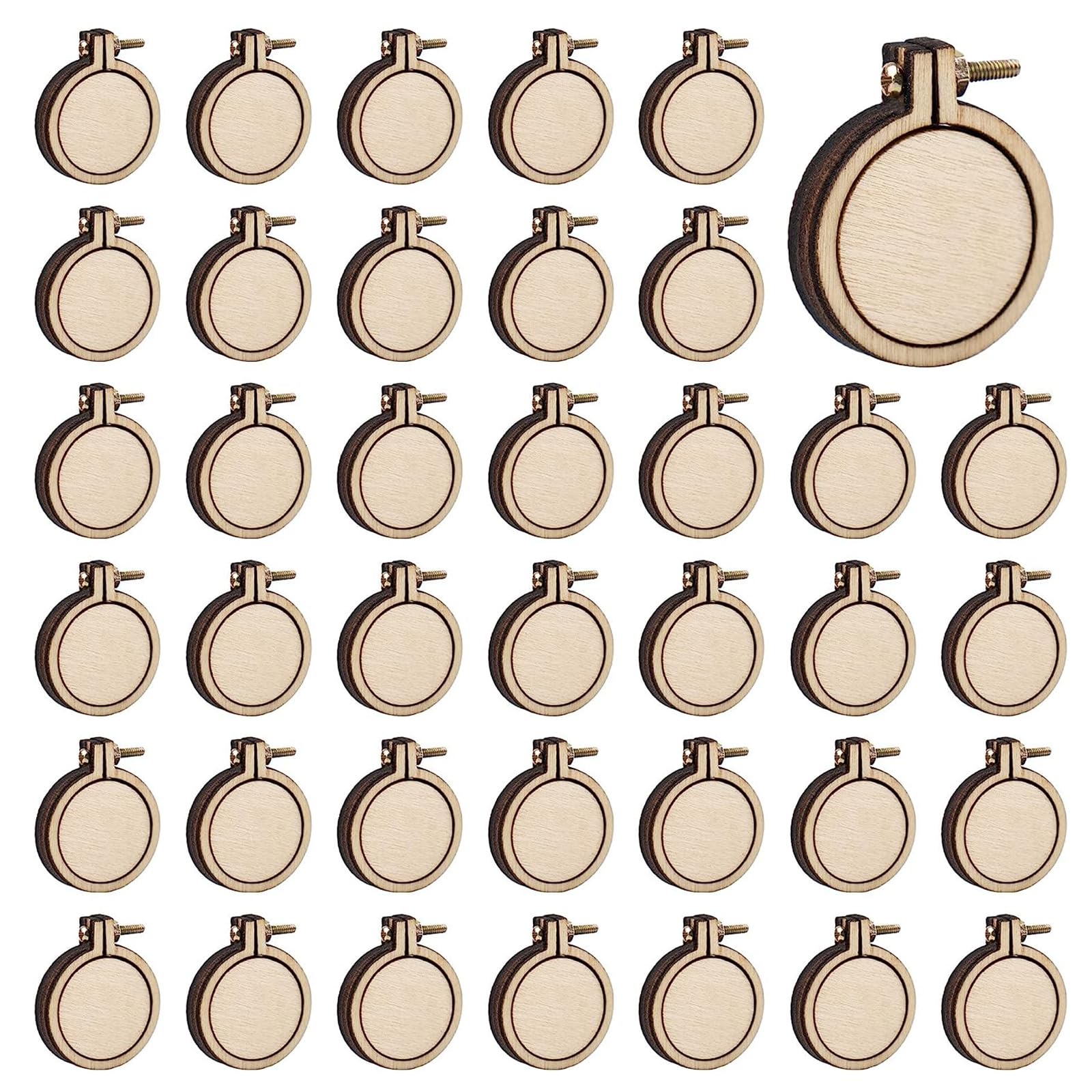 20 Pack Mini Embroidery Hoops,Small Ring Tiny Round Wood Hoops,Mini ...