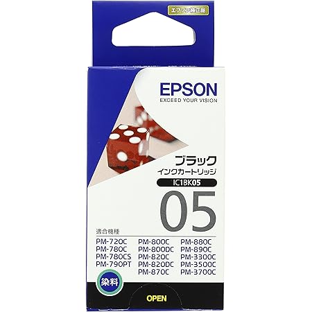 Amazon.co.jp: EPSON 純正インクカートリッジ IC1BK05(モノクロインクカートリッジ) : パソコン・周辺機器