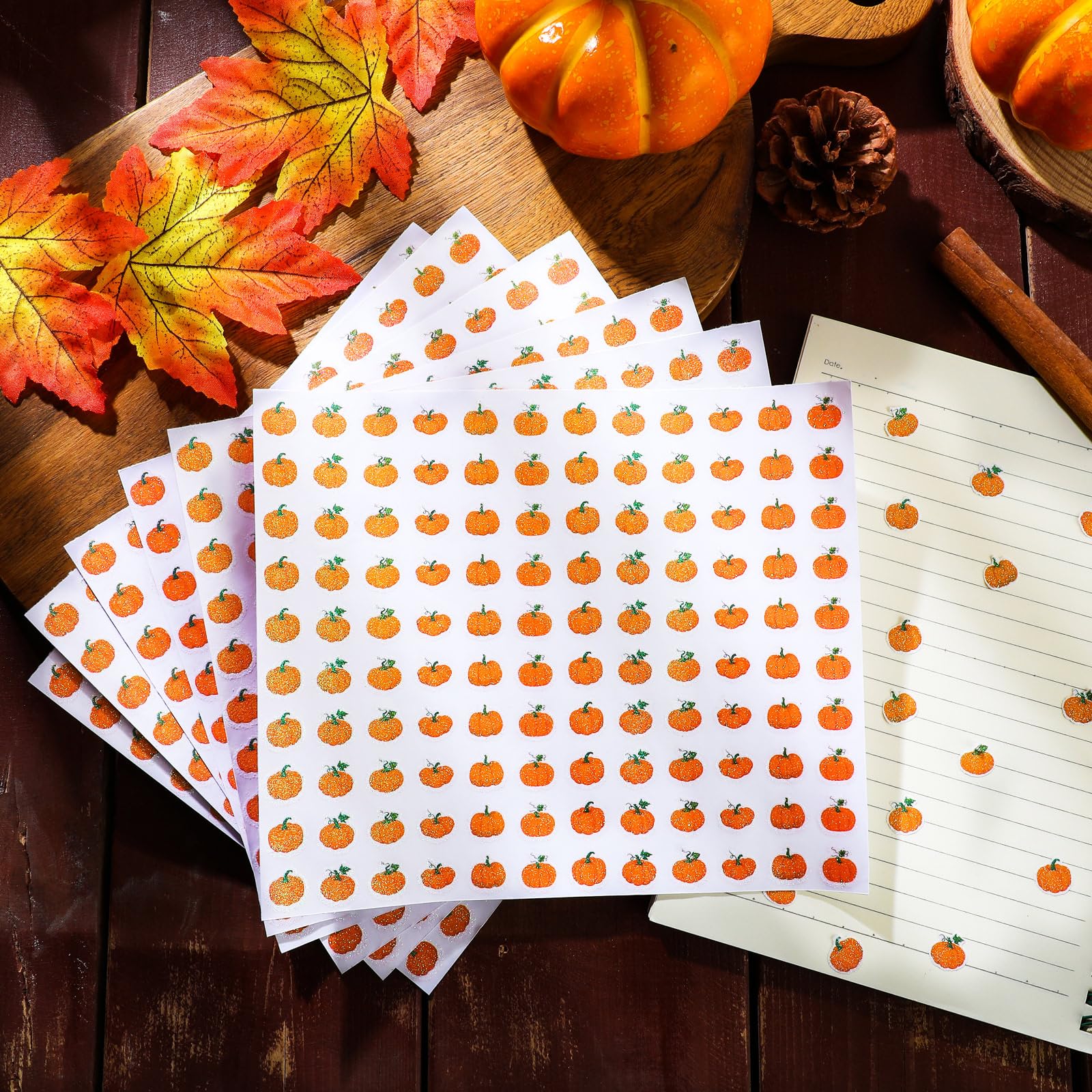 Snapklik.com : 1200 Pcs Fall Glitter Mini Pumpkin Stickers Bulk Small ...