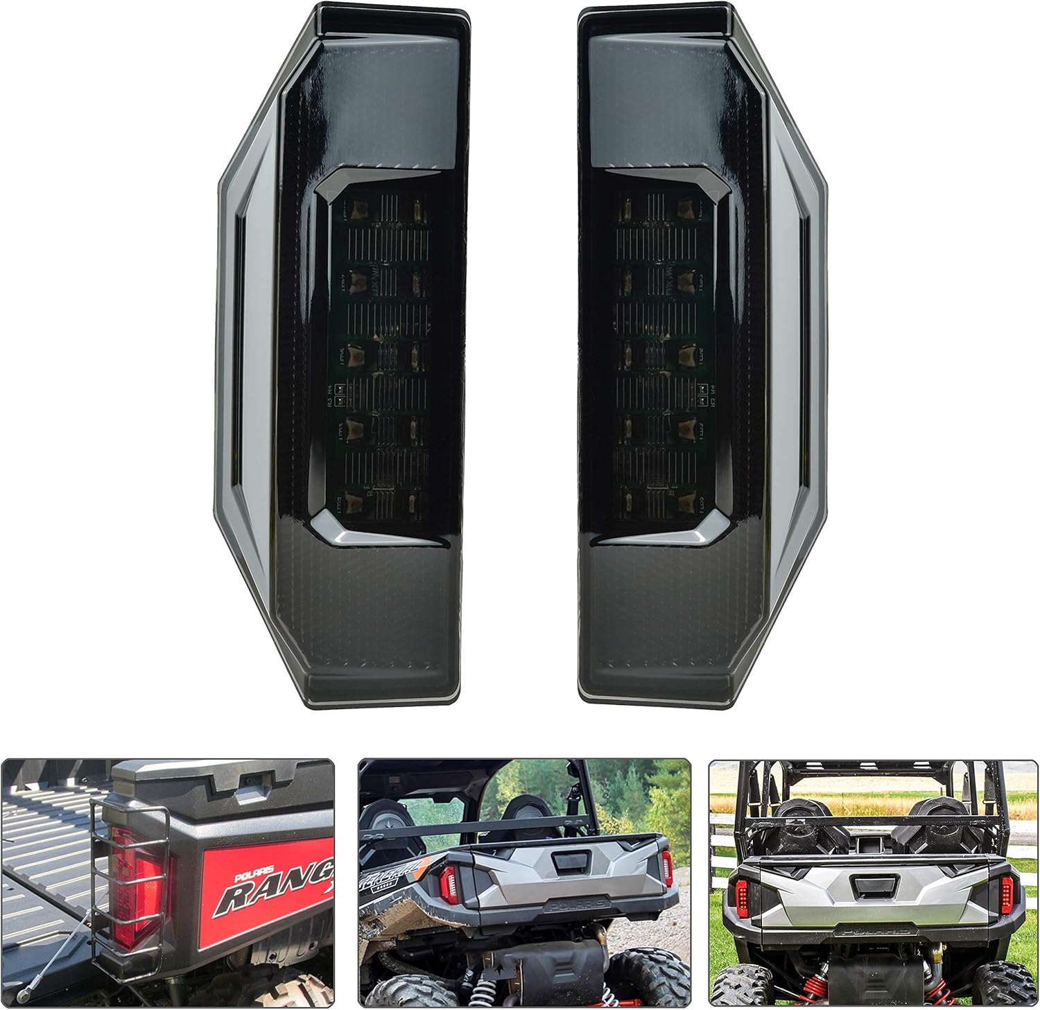Amazon.com: 2PCS UTV Ranger Tail Lights for Ranger, SAUTVS Smoked Black ...