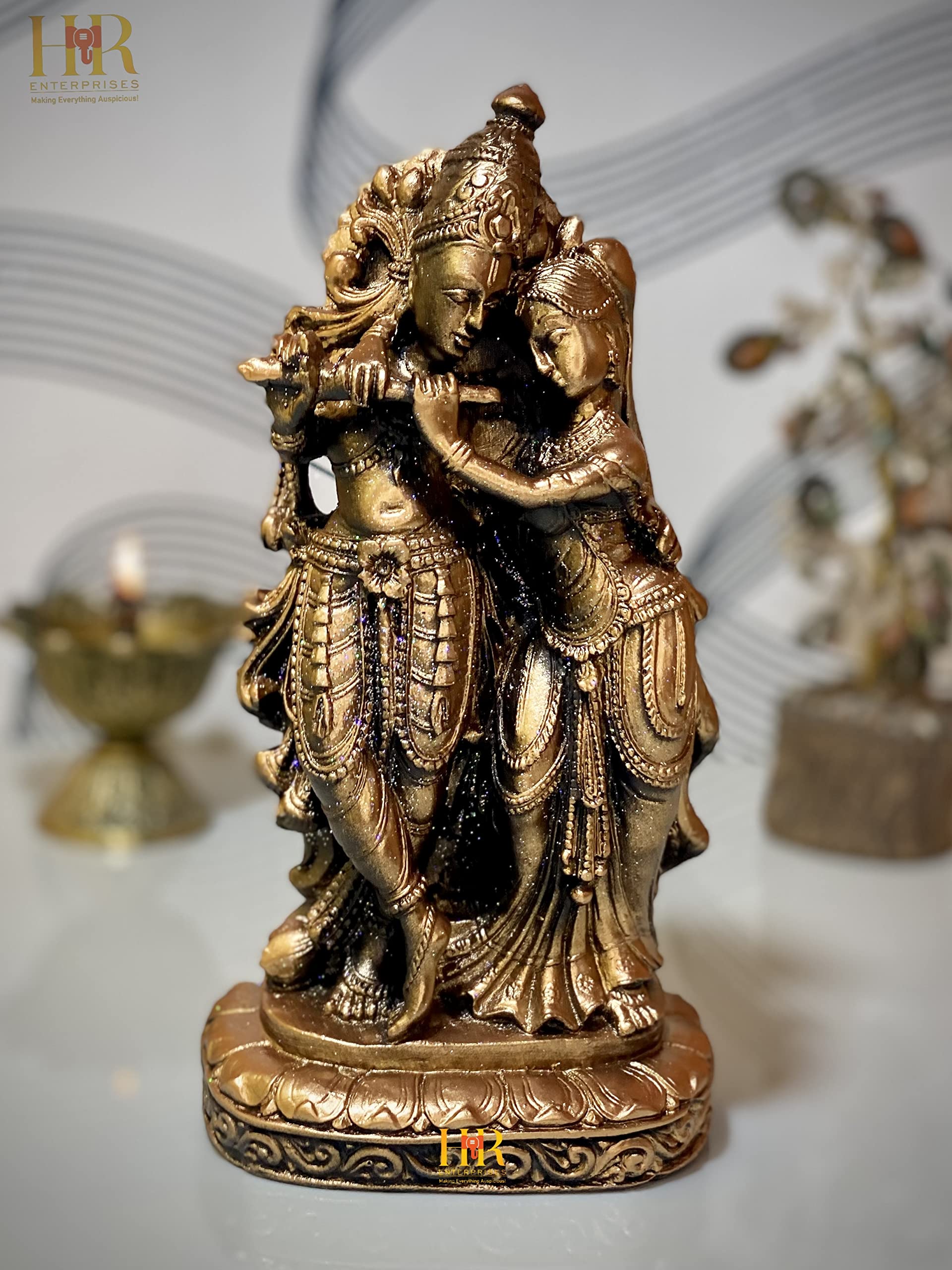Buy HR Enterprises (RK 101B Copper Radha Krishna Idol,Radha Krishna Statue,Radha Krishna Murti ...