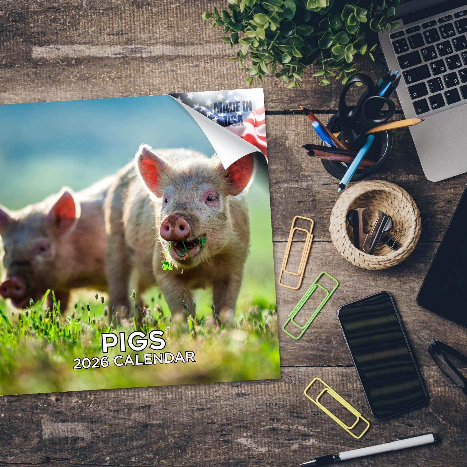 Snapklik.com : 2026 Pigs Calendar - Cute Farm Animal Monthly Wall ...