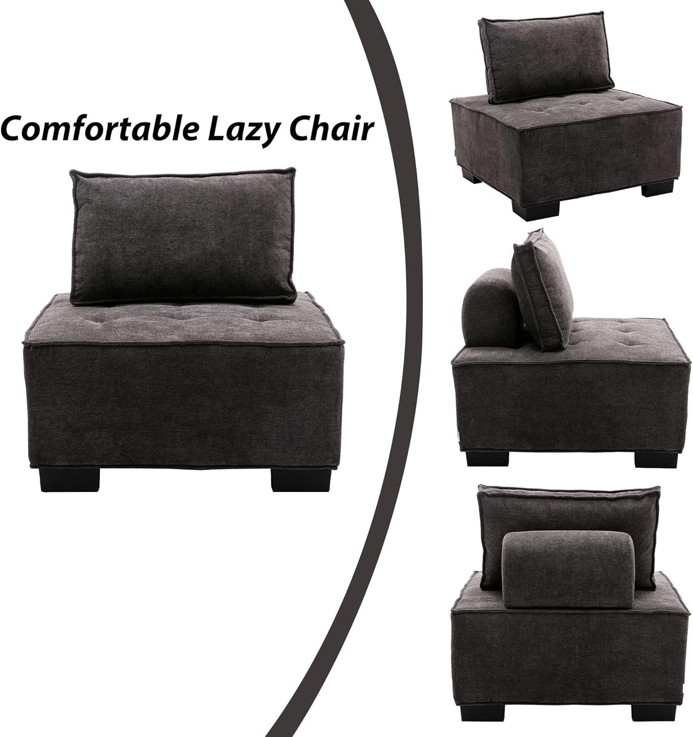 Buy Tmosi Modular Square Armless Single Sofa Couch Chair,Modular ...