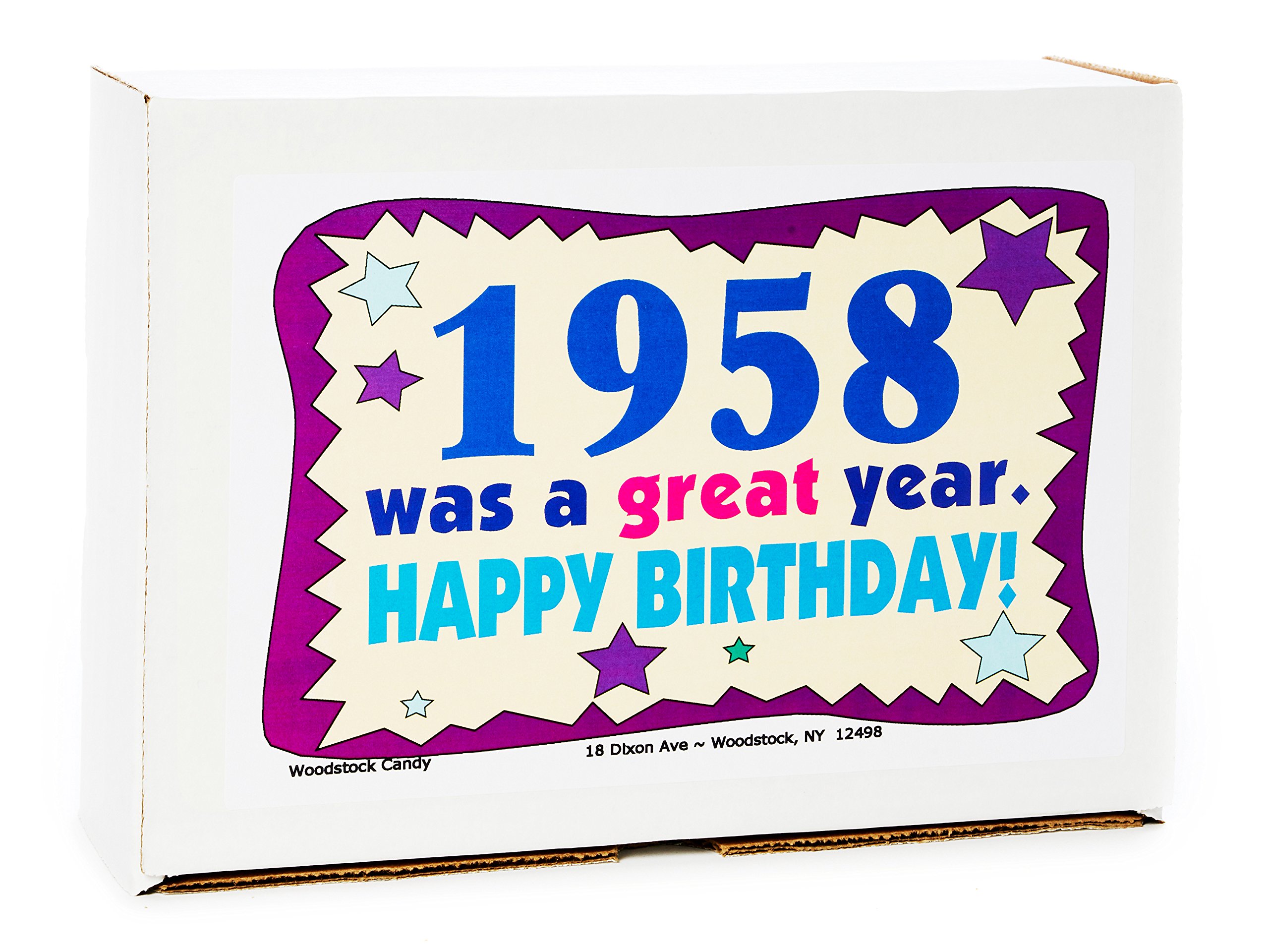 RETRO CANDY YUM 1958 64th Birthday Gift Box Nostalgic Candy Mix From retro-candy-yum-1958-64th-birthday-gift-box-nostalgic-candy-mix-from