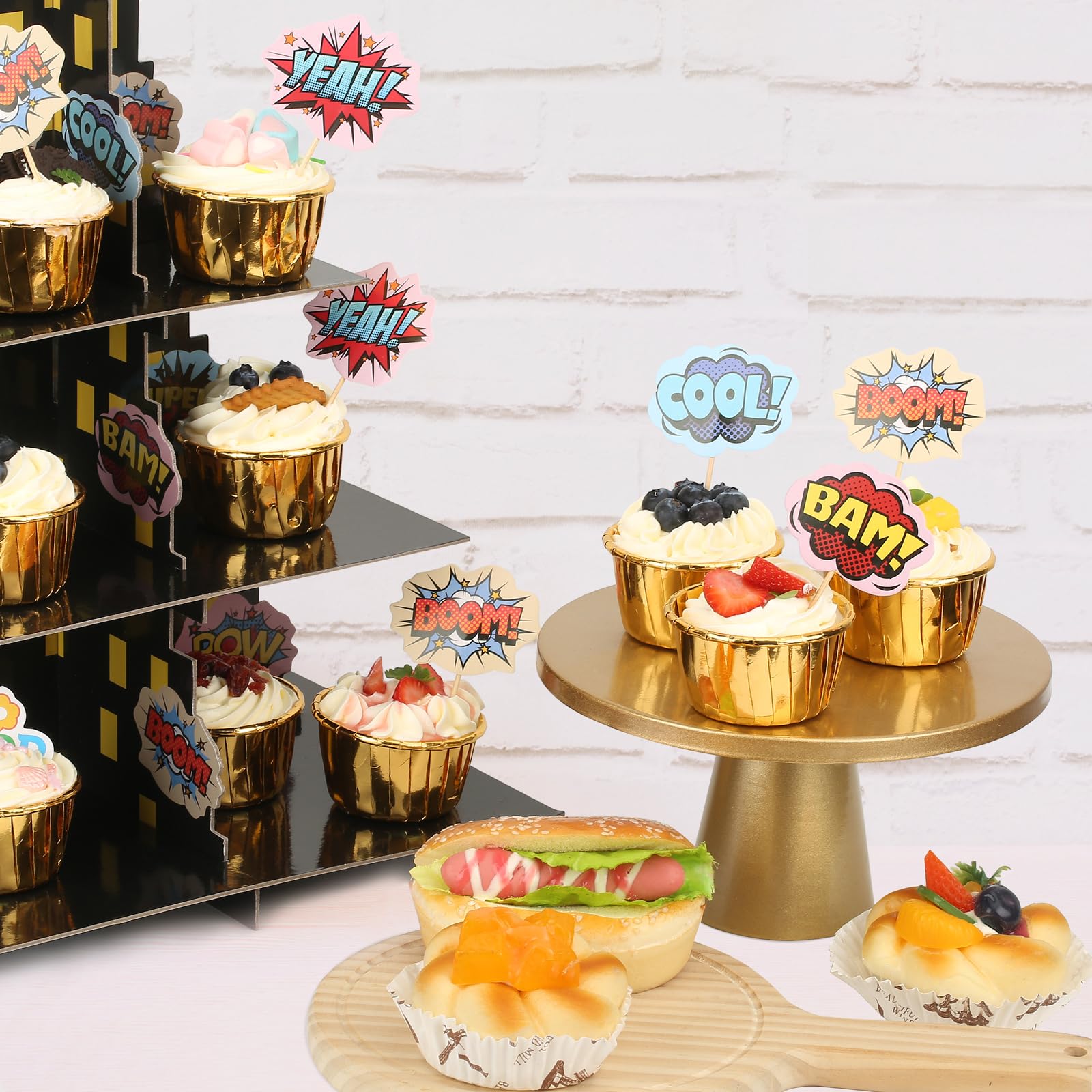 Superhero Cupcake Tower Superhero Cupcake Stand And Pick Kit Superhero