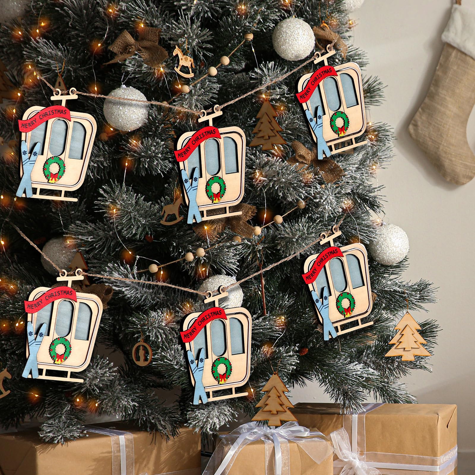 Amazon.com: Wonderjune 9 Foot Ski Lift Gondola Hanging Christmas ...