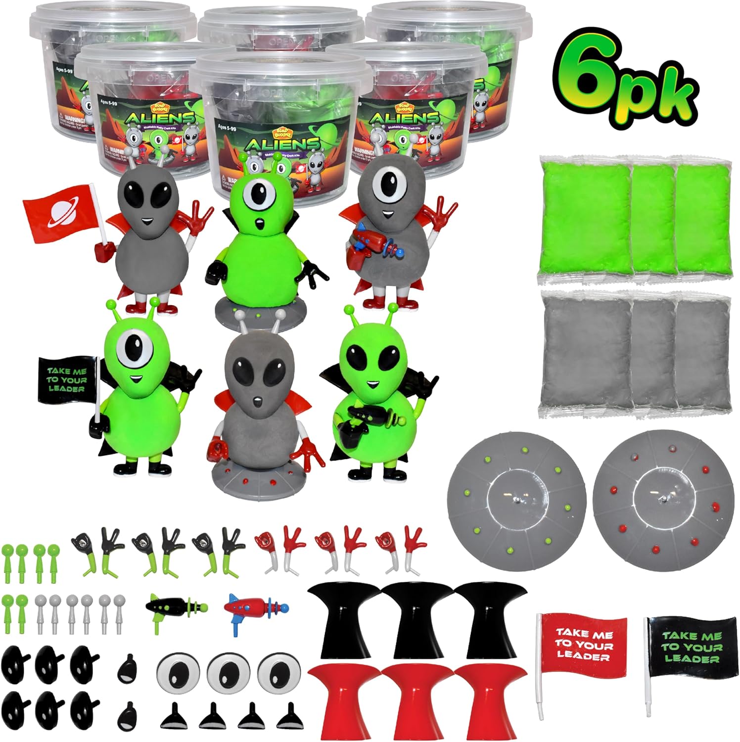 Amazon.com: Build Buddiez Aliens Craft Kit 6 Pack – Build, Play, and ...