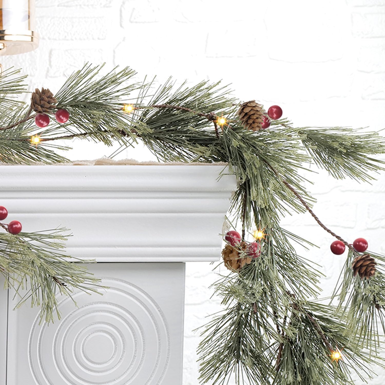 Amazon.com: 6.4 FT Artificial Cedar Garlands, Real Touch Winter Pine ...