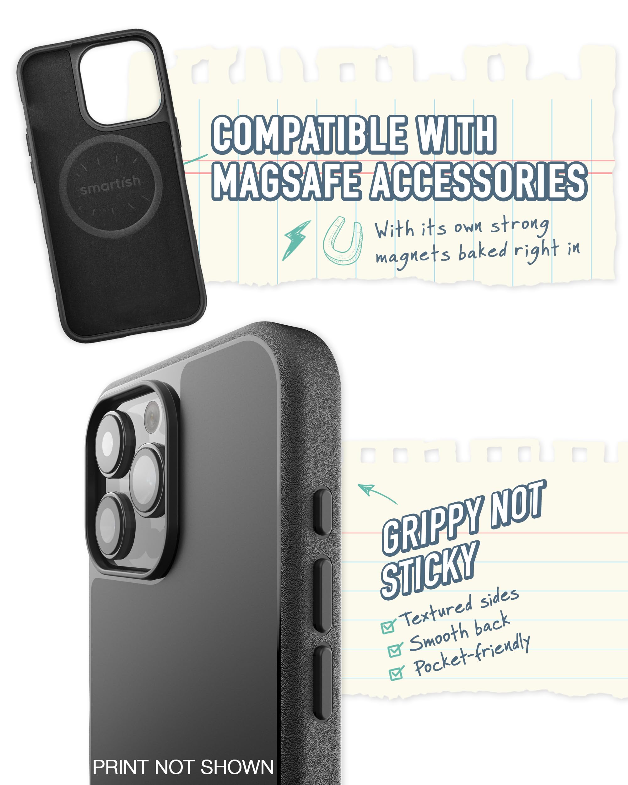 Snapklik.com : Smartish iPhone 15 Pro Max Magnetic Case - Gripmunk Compatible