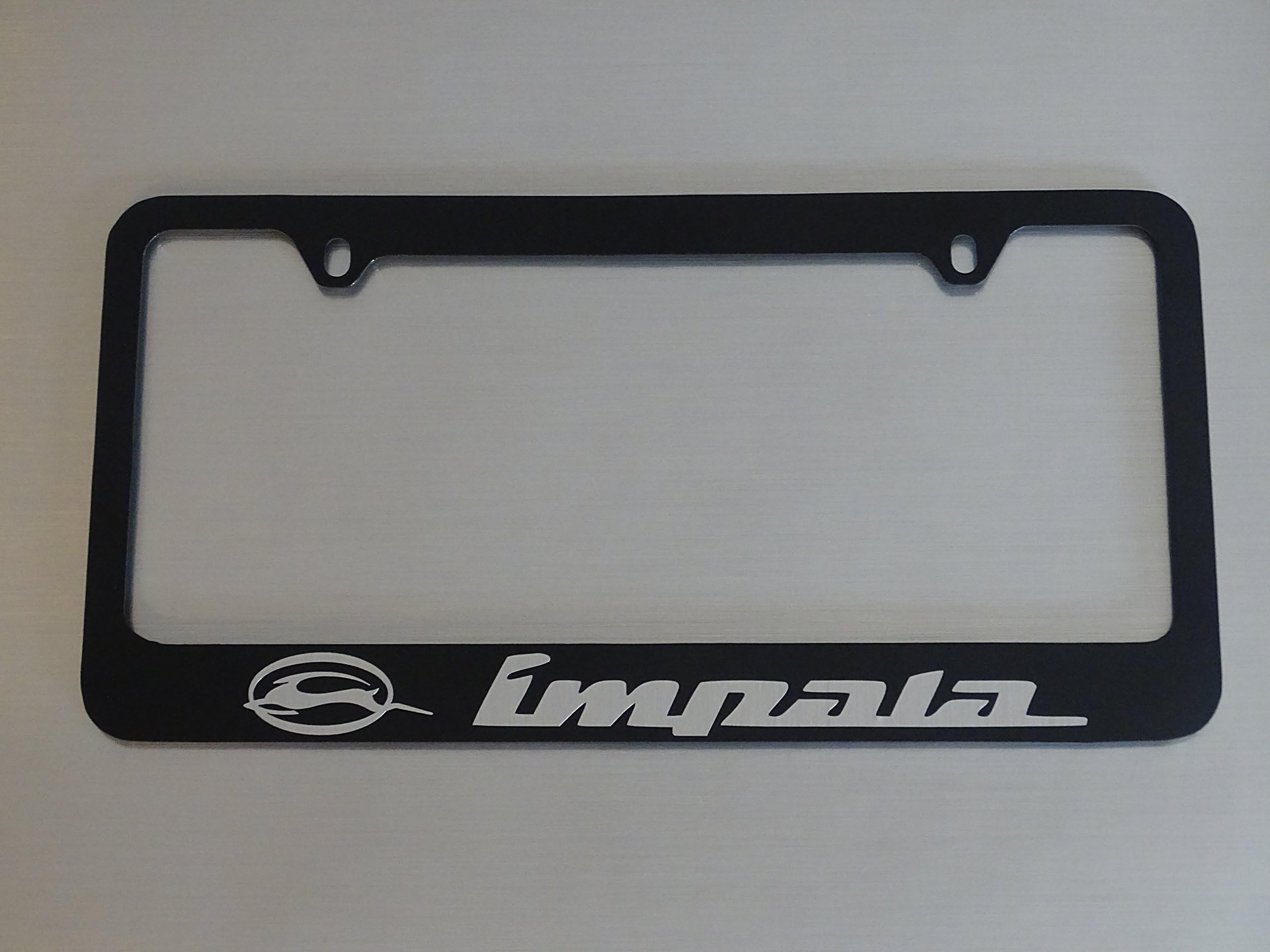 Amazon.com: AtoZCustoms Chevy Impala License Plate Frame, Glossy Black ...