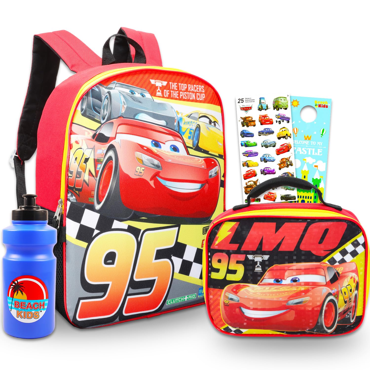 Amazon.com | Disney Cars Backpack and Lunch Box for Boys Set - Bundle ...