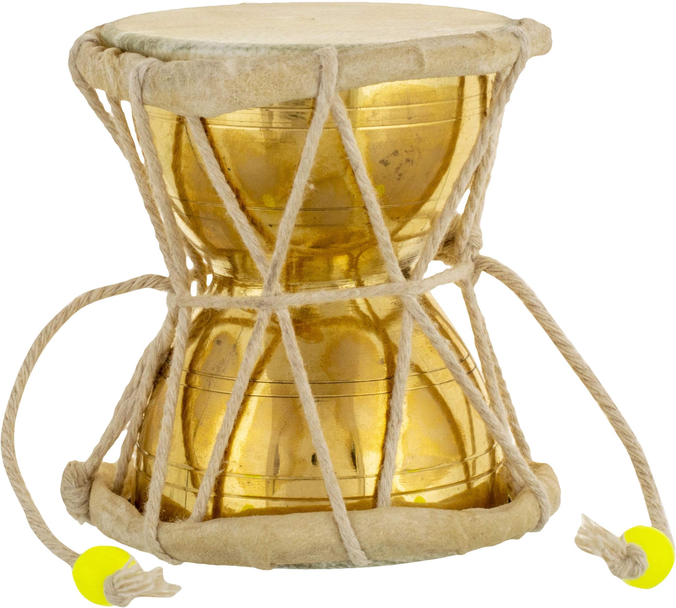 Buy SoilMade Brass Damru, Round Shape, Brass Made, Size Aprox 9cm and ...