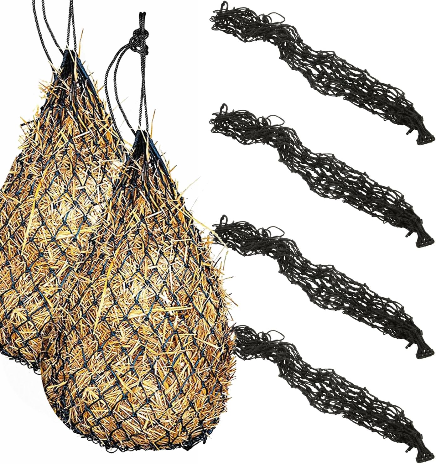 Amazon.com: GBACHOOSE 4 Pack Hay Nets for Horses, 40” Horse Hay Feeder ...