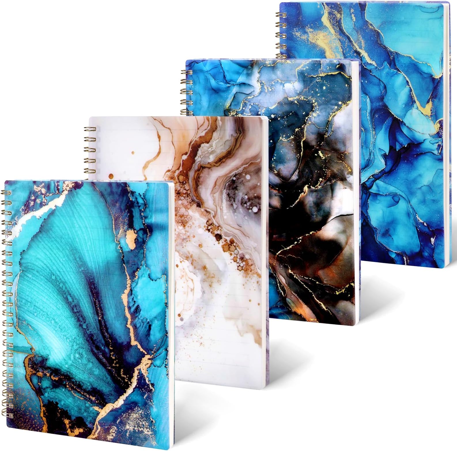 Koogel 4PCS Spiral Notebooks A5, Hardcover Spiral Notebooks College ...