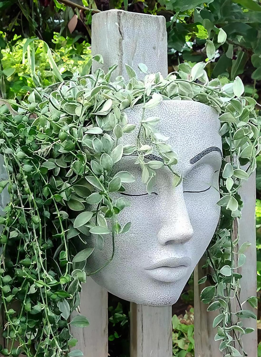 Macetero con cabeza de maceta, maceta decorativa de jardín con orificio ...
