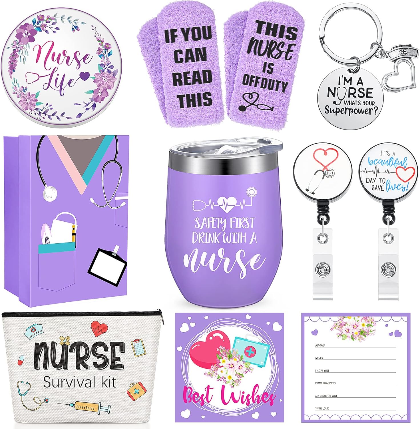 Amazon.com | Coume Nurse Gift Box for Women 9 Pieces Nurse Appreciation ...