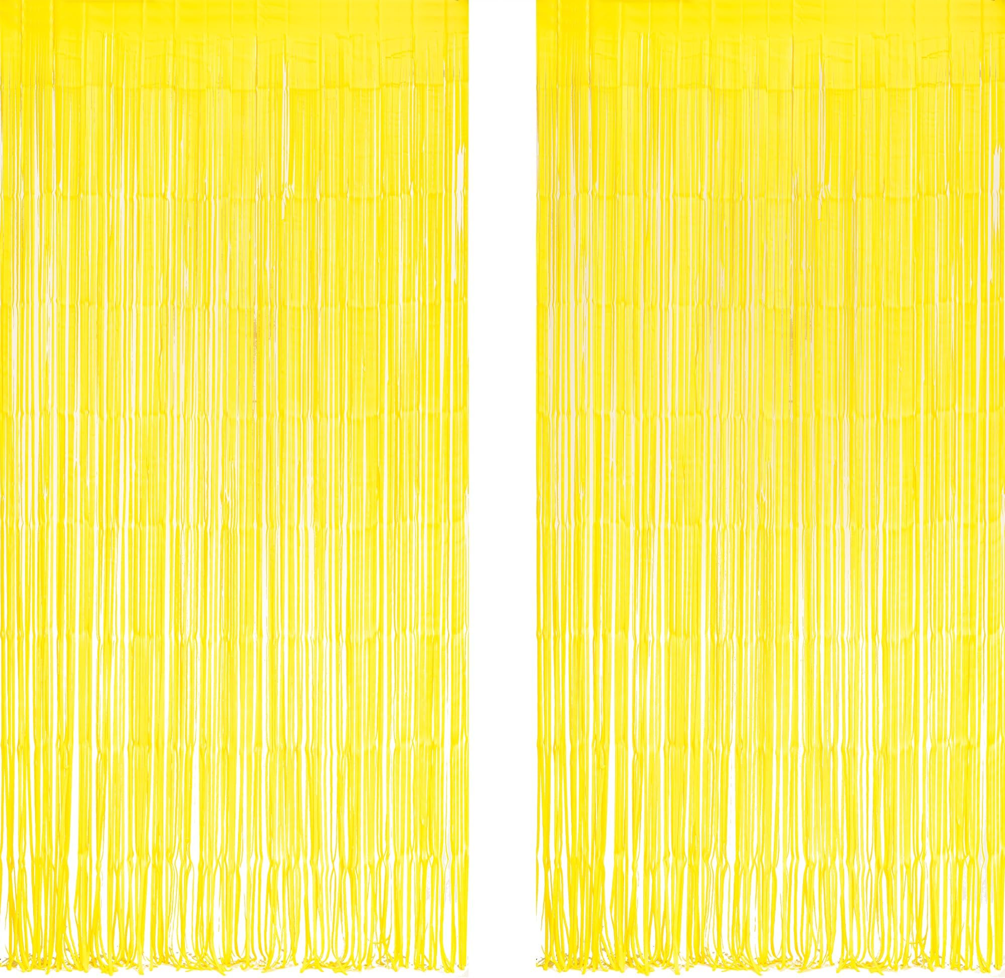 Amazon.com: Yellow Streamers Party Backdrop - GREATRIL Foil Fringe for ...