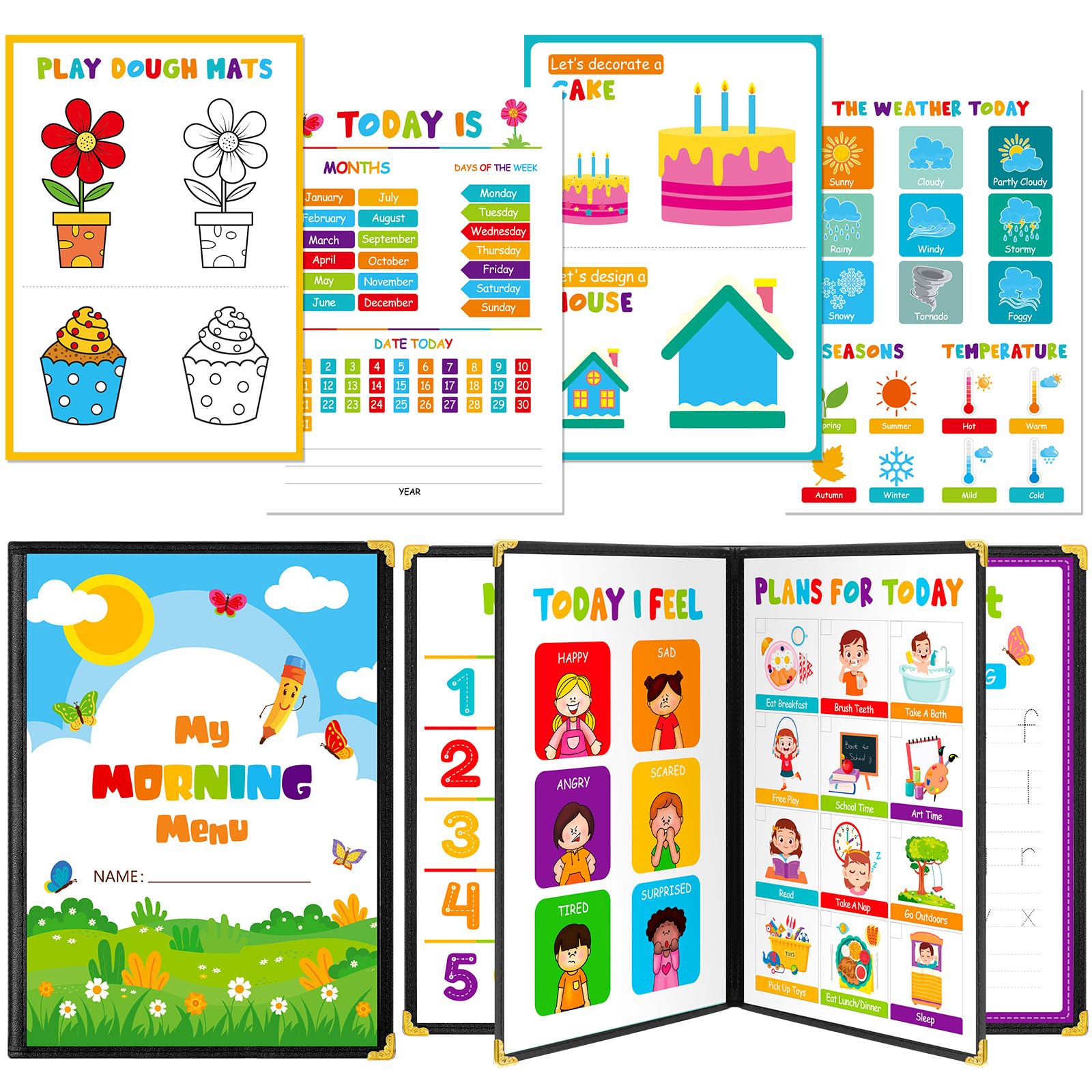 Amazon.com: Fuyoooo Homeschool Preschool My Morning Menu Book Kit ...