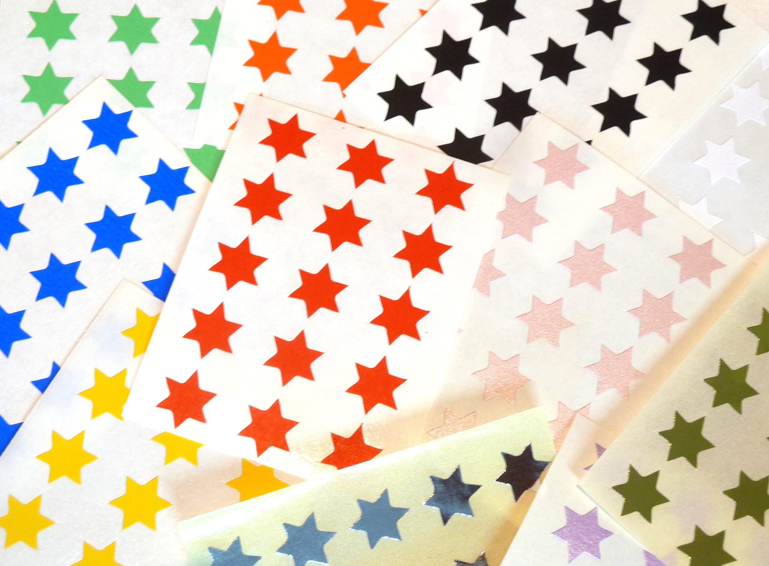 Mixed Colours. 165 Labels, 10mm Star Shape, Self-Adhesive Stickers ...