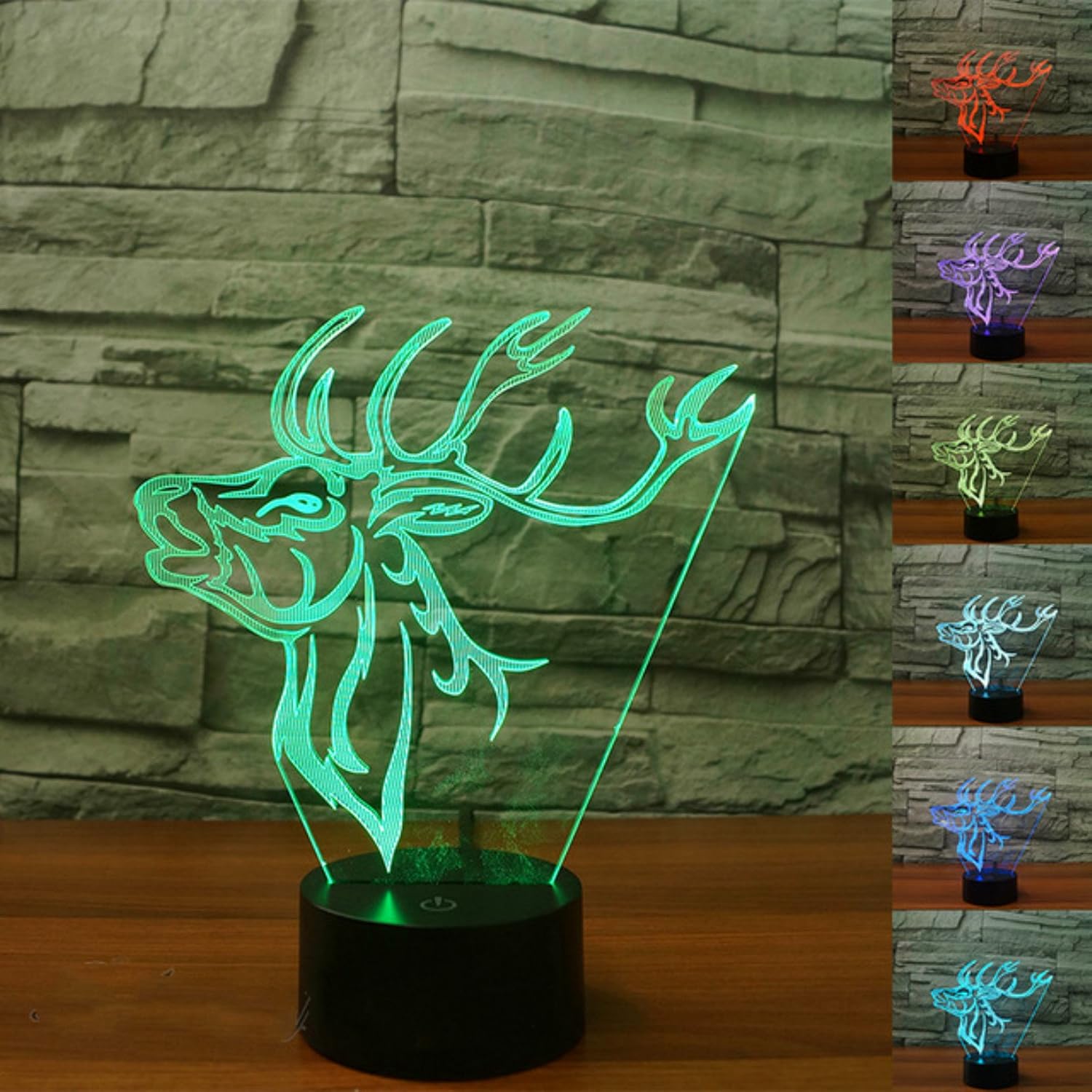 Amazon.com: 3D Deer Night Light Animal Table Desk Optical Illusion ...