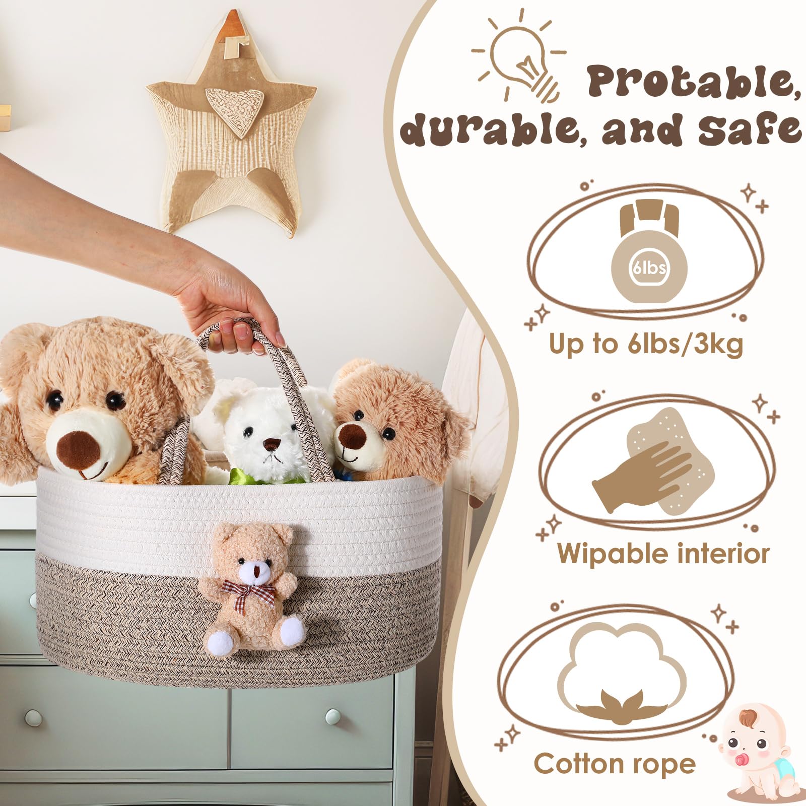 Snapklik.com : FoldTier Bear Diaper Caddy Organizer Cart Storage For ...