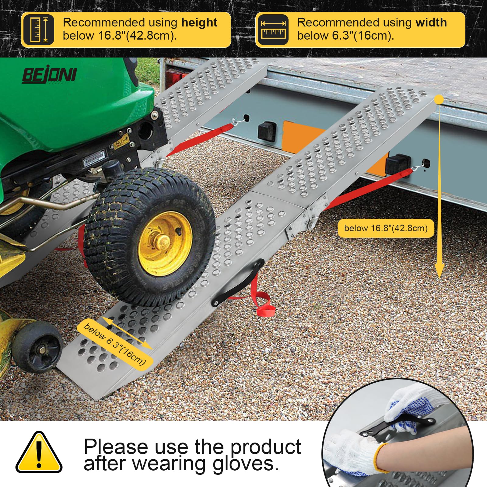 Snapklik.com : 59" Folding Shed Ramps For Lawn Mower, 1300 Lbs Capacity ...