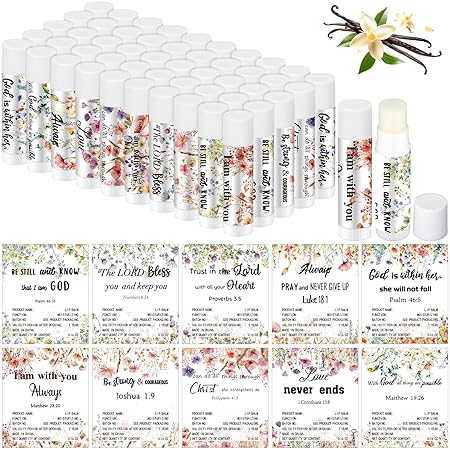 Amazon.com : Dansib 50 Pack Christian Religious Gifts Bulk Lip Balms ...