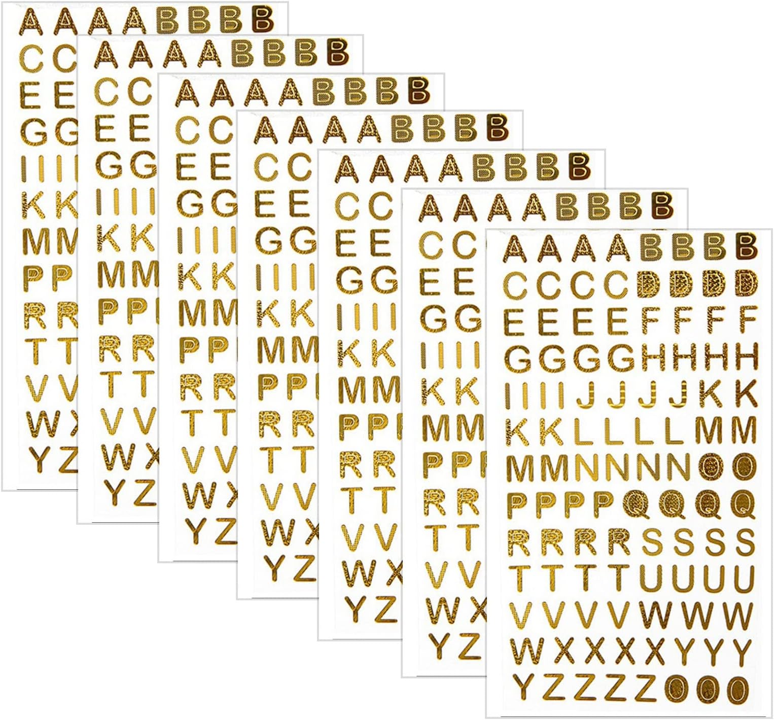 13.5mm Gold on Clear Vinyl Sticky Letters, Alphabet A-Z Stickers ...