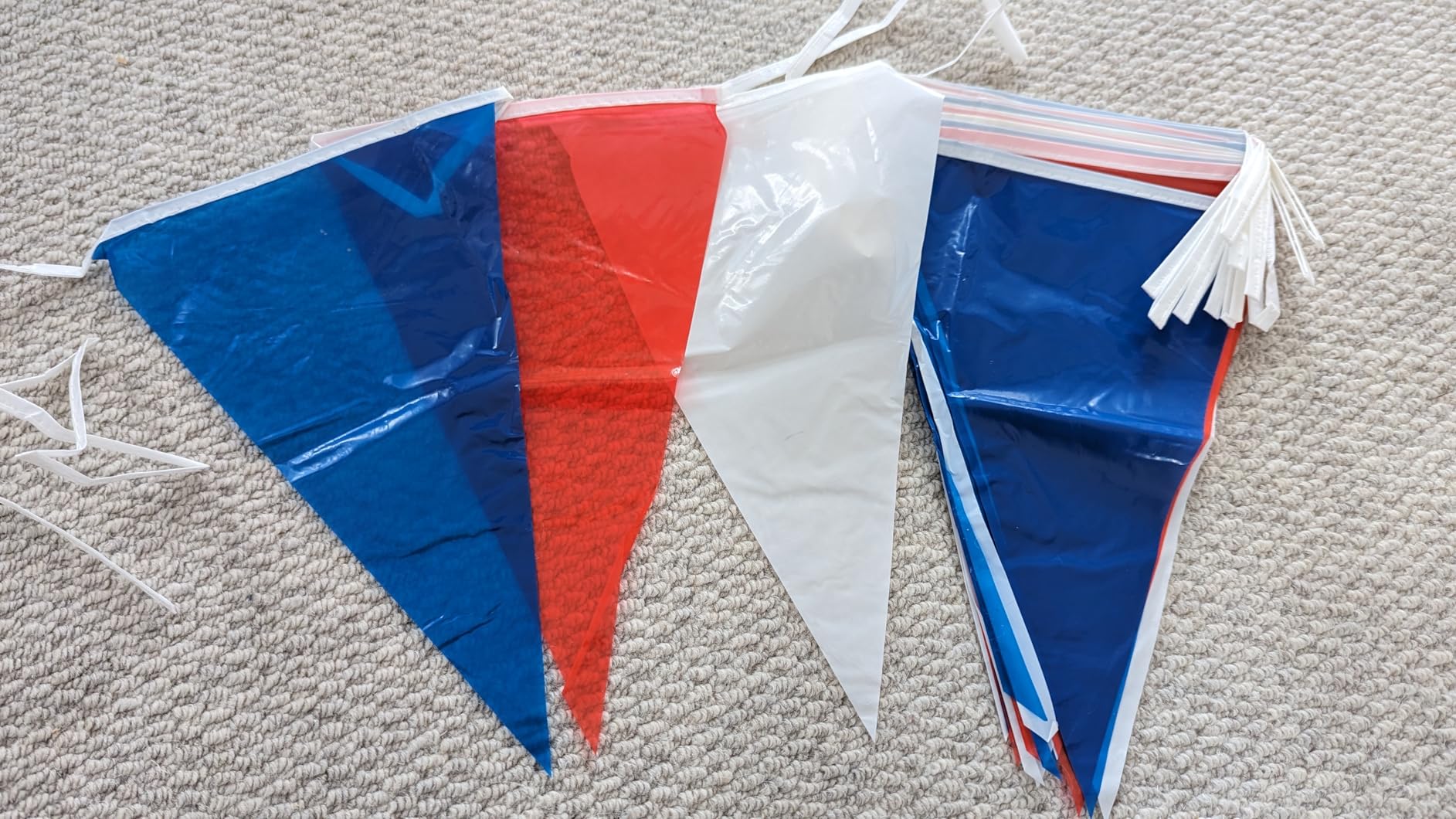 HXMJIED 10m Red White And Blue Bunting Garland, 20pcs Polyester Fabric ...