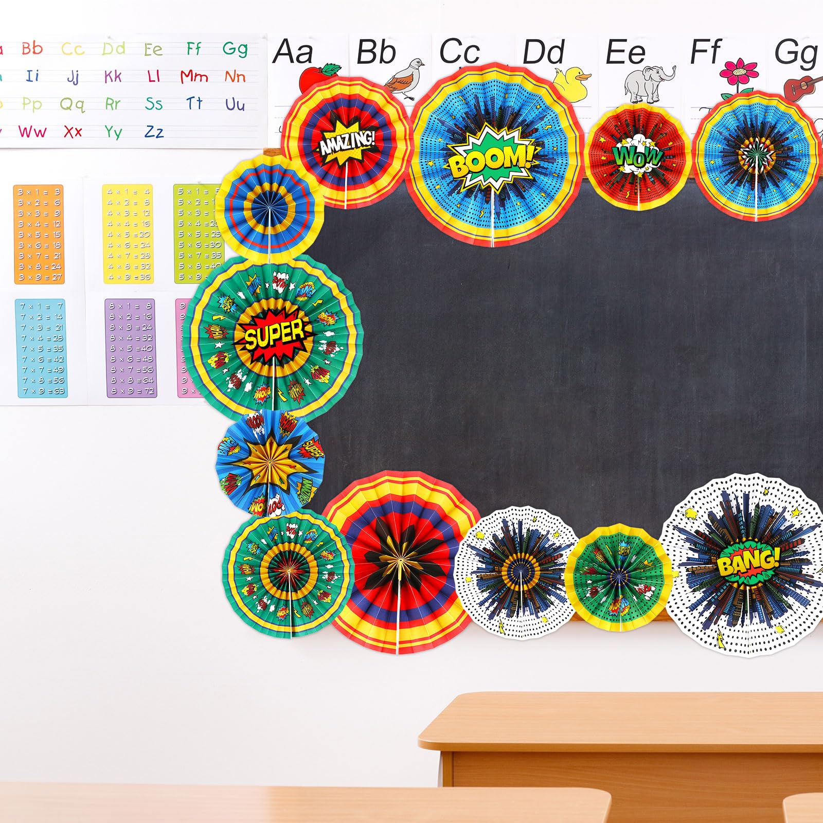 Snapklik.com : 12 Pieces Super Theme Hero Hanging Paper Fans For ...