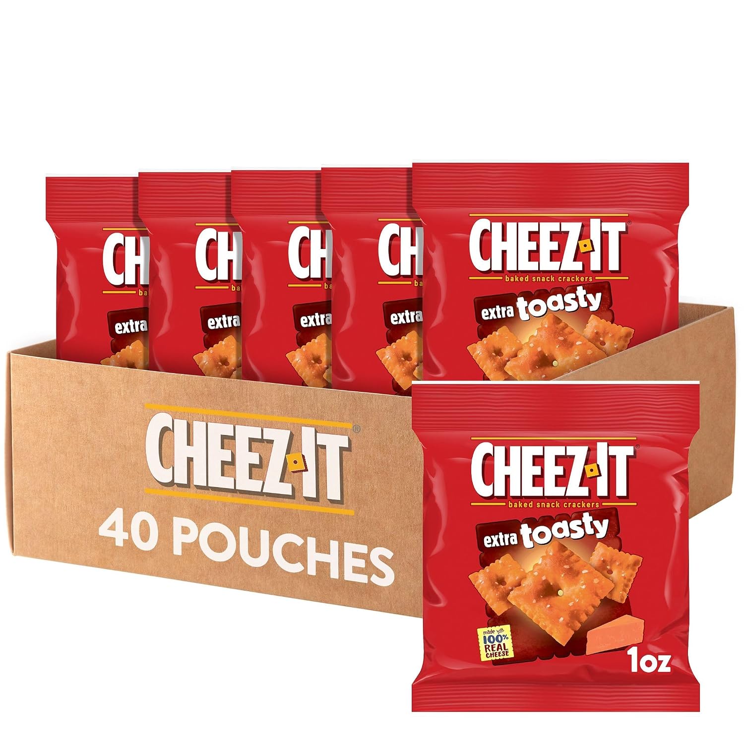 Amazon.com: Cheez-It Cheese Crackers, Baked Snack Crackers, Single ...