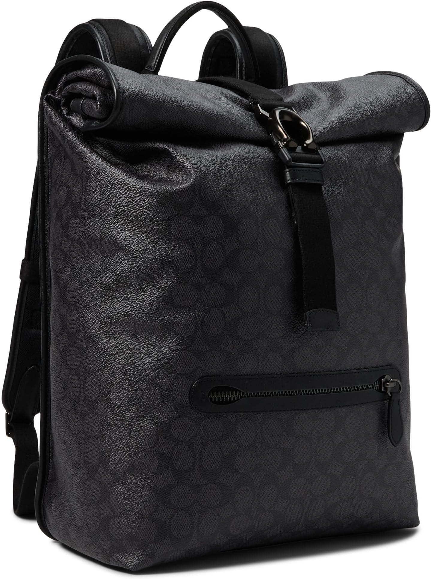 Amazon.com | COACH Beck Roll Top Backpack in Signature, Charcoal/Black ...