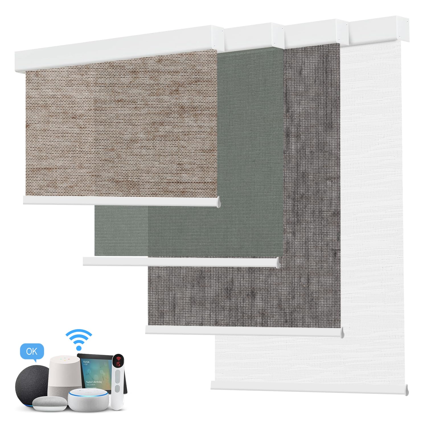 Amazon.com: Bringnox Motorized Blinds with Remote,Light Filtering Smart ...