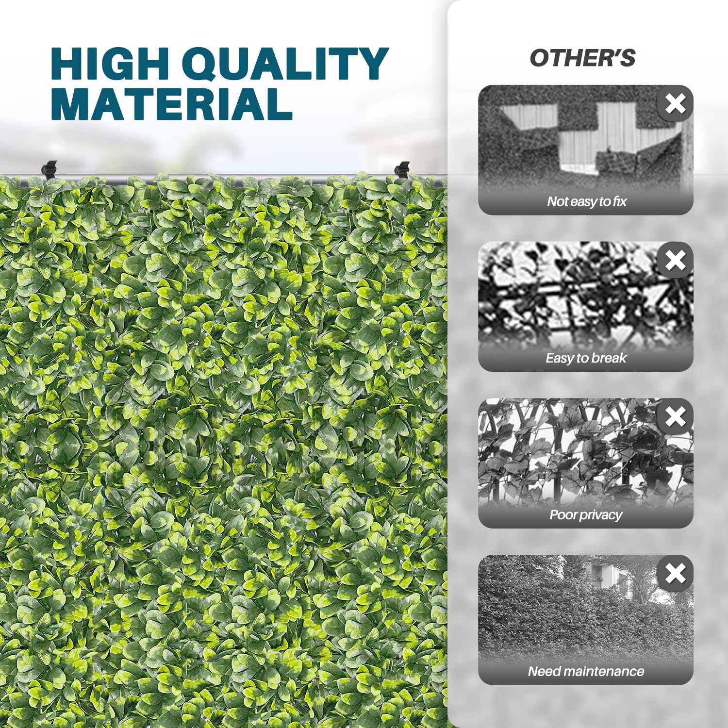 Snapklik.com : 6 Packs 20" X 20" Artificial Boxwood Ficus Fence Panel ...
