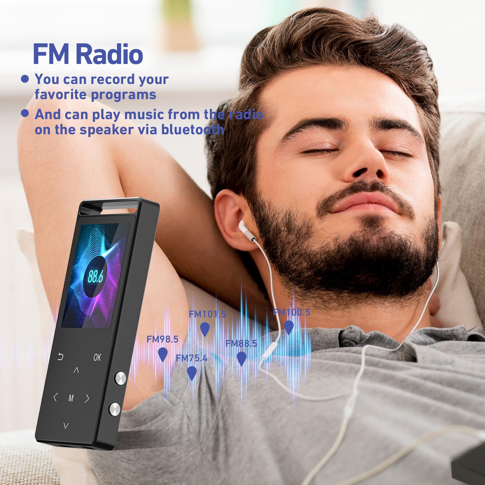 Snapklik.com : MP3 Player, 128GB MP3 Player Bluetooth 5.3, Built-in ...