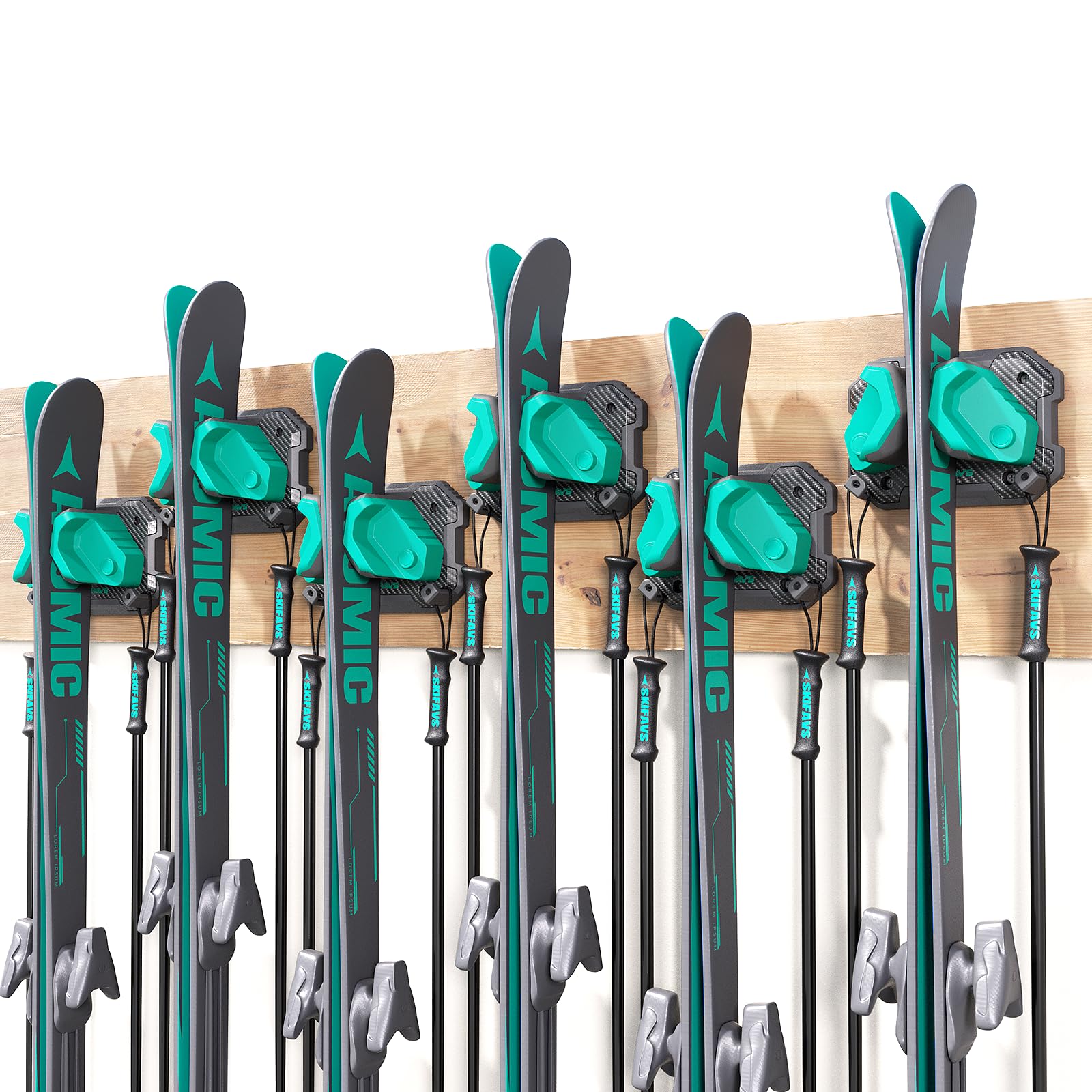 Amazon.com: Ski & Snowboard Wall Rack for Garage Wall Fits Any Ski ...